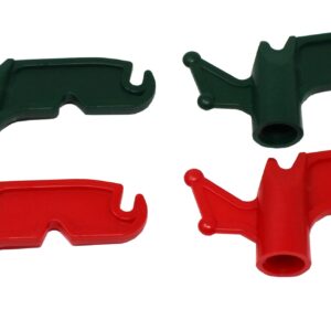 JSP Manufacturing Green & Red Plastic Utility Handy Hook - Screw On Pole Attachment Hook- 2 Kit