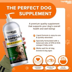 Liquid Health Pets K9 Omega 3 Fish Oil for Dogs - Liquid Omega 3 for Dogs with EPA + DPA + DHA, Dog Shedding Suplement May Reduce Itching and Support Joint, Immunity, Brain & Heart Health (3pack)