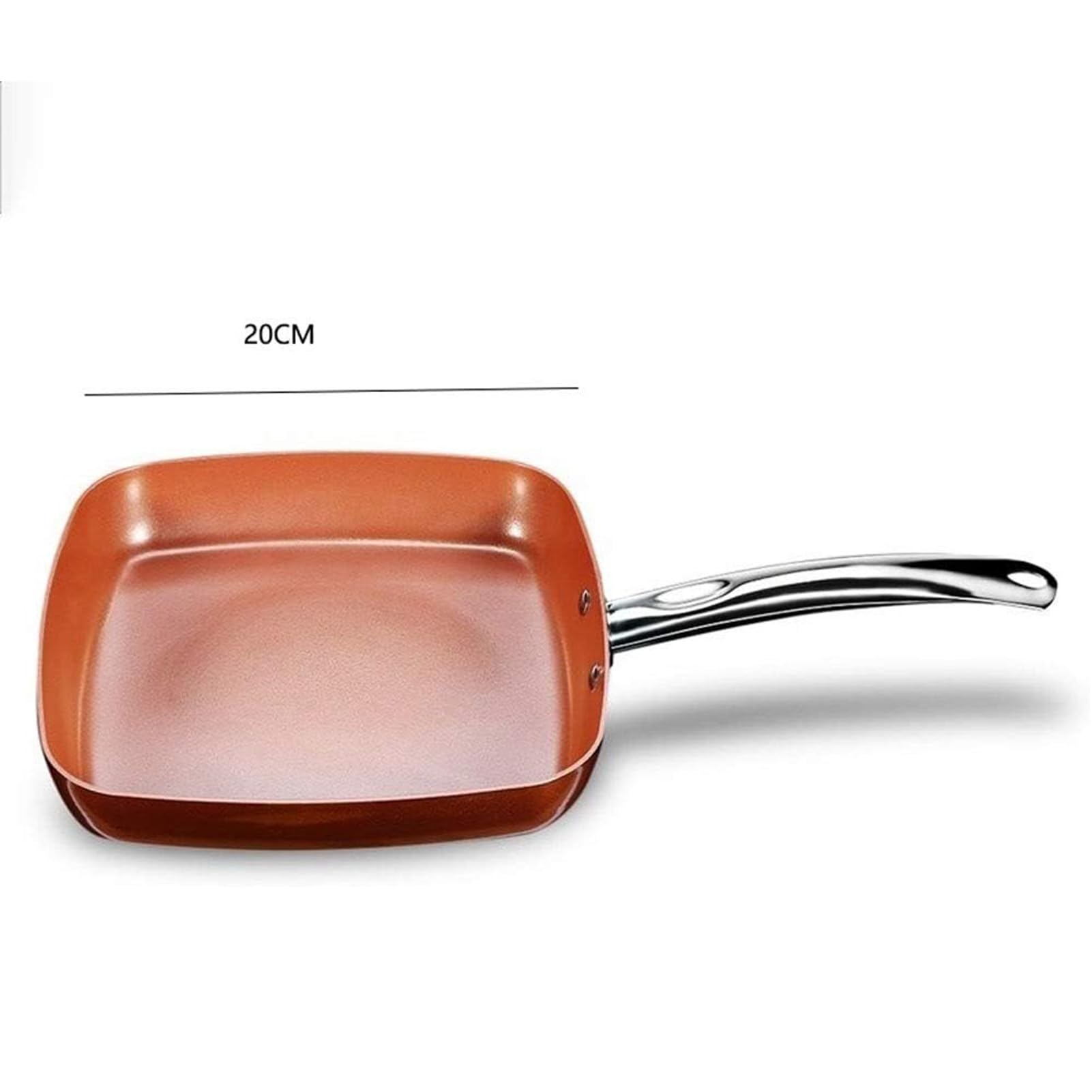 ChDING 9.5inches Pan Nonstick, Aluminum Alloy Square Frying Pan Skillet with Ceramic Coating, Kitchen Nonstick Frying Pan, No Fumes Cooking Pots and Pans Omelet Pans