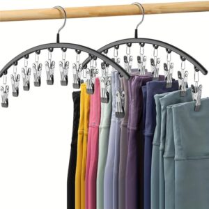 heavyseven stainless steel hanger drying socks hanger with clips household hanging clothes balcony windproof rack with clamp household space saving storage organizer (1pc)