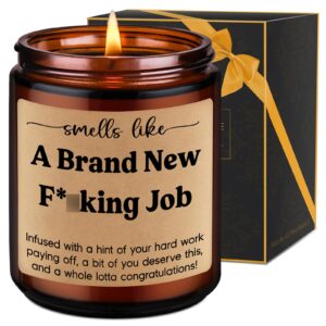 leado candle, new job gifts for women, men - congratulations gift, leaving job gifts, promotion gifts for women, friend, boss - congrats on new job, funny gift for coworker leaving for new job