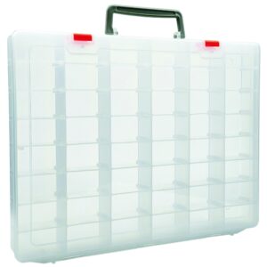 lzlmqssa large 48 grids transparent plastic organizer box with dividers, adjustable compartment plastic craft storage container, small parts organizer, bead organizers and storage