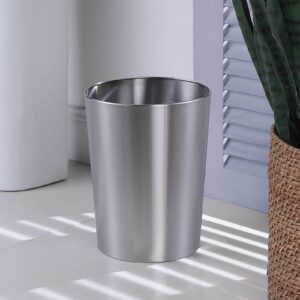 Orsd5D4ite Brushed Nickel Metal Bathroom Wastebasket, 2.2 gal