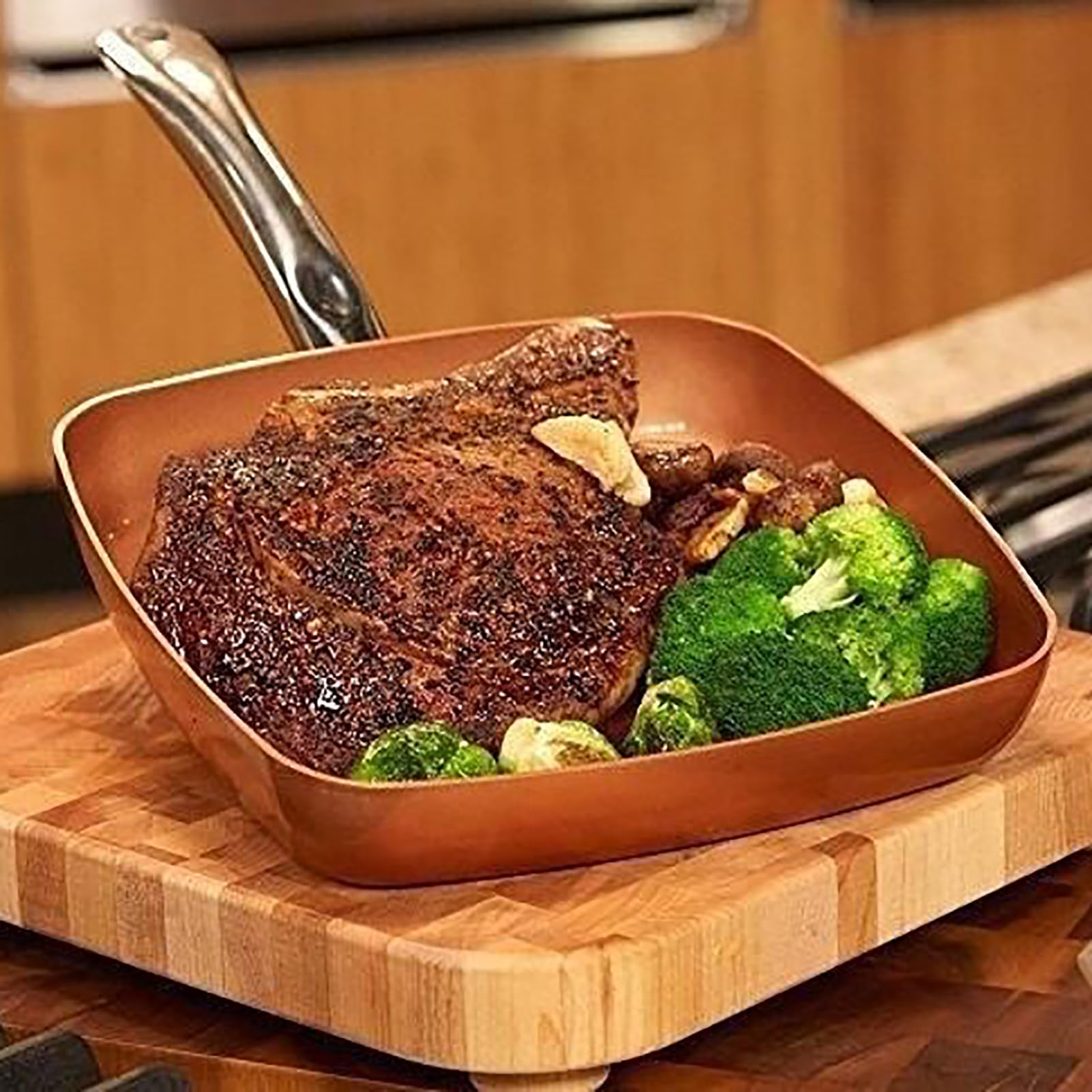 ChDING 9.5inches Pan Nonstick, Aluminum Alloy Square Frying Pan Skillet with Ceramic Coating, Kitchen Nonstick Frying Pan, No Fumes Cooking Pots and Pans Omelet Pans