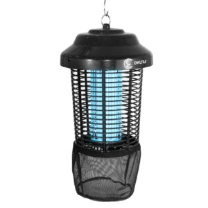 owltra omt-e80 indoor & outdoor electronic insect killer, catcher & killer lamp for mosquitoes, gnats, aedes mosquitoes, flies, moths and more with uv light attraction and high voltage emission, black