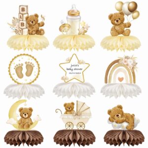 9pcs bear baby shower decorations bear centerpieces for baby shower table decorations gender reveal centerpieces for table neutral boho