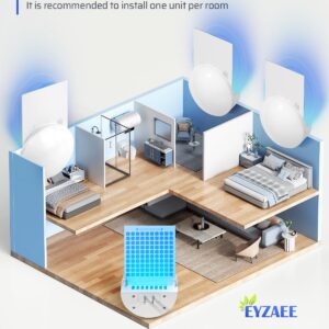 Eyzaee Fruit Fly Traps for Indoors, 2 in 1 Flying Insect Trap Blue Light Plug in Bug Catcher with Warm Night Light Effective Insect Control for Home-Odorless and Mess Free(1 Device + 5 Glue Boards)