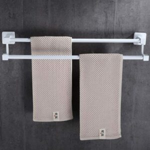 YXCNP Stainless Steel Double Rod, Kitchen Tea Towel Rack Lavatory Wall Mounted Bath Towel Rod Home Storage Bathroom Towel Holder Bath Towel Holder/Sier/40Cm