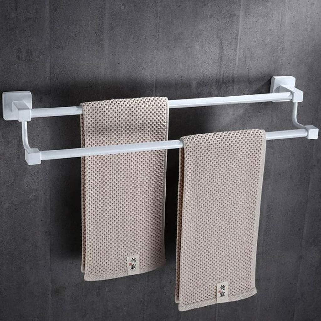 YXCNP Stainless Steel Double Rod, Kitchen Tea Towel Rack Lavatory Wall Mounted Bath Towel Rod Home Storage Bathroom Towel Holder Bath Towel Holder/Sier/40Cm