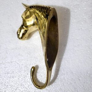 Brass Horse Head Wall Mount Hooks Set of 2 Pieces Sculpture Unique A Excellent Item for Home | Office | Restaurant Decorative Item Statue Coat Hook by INDIAART12