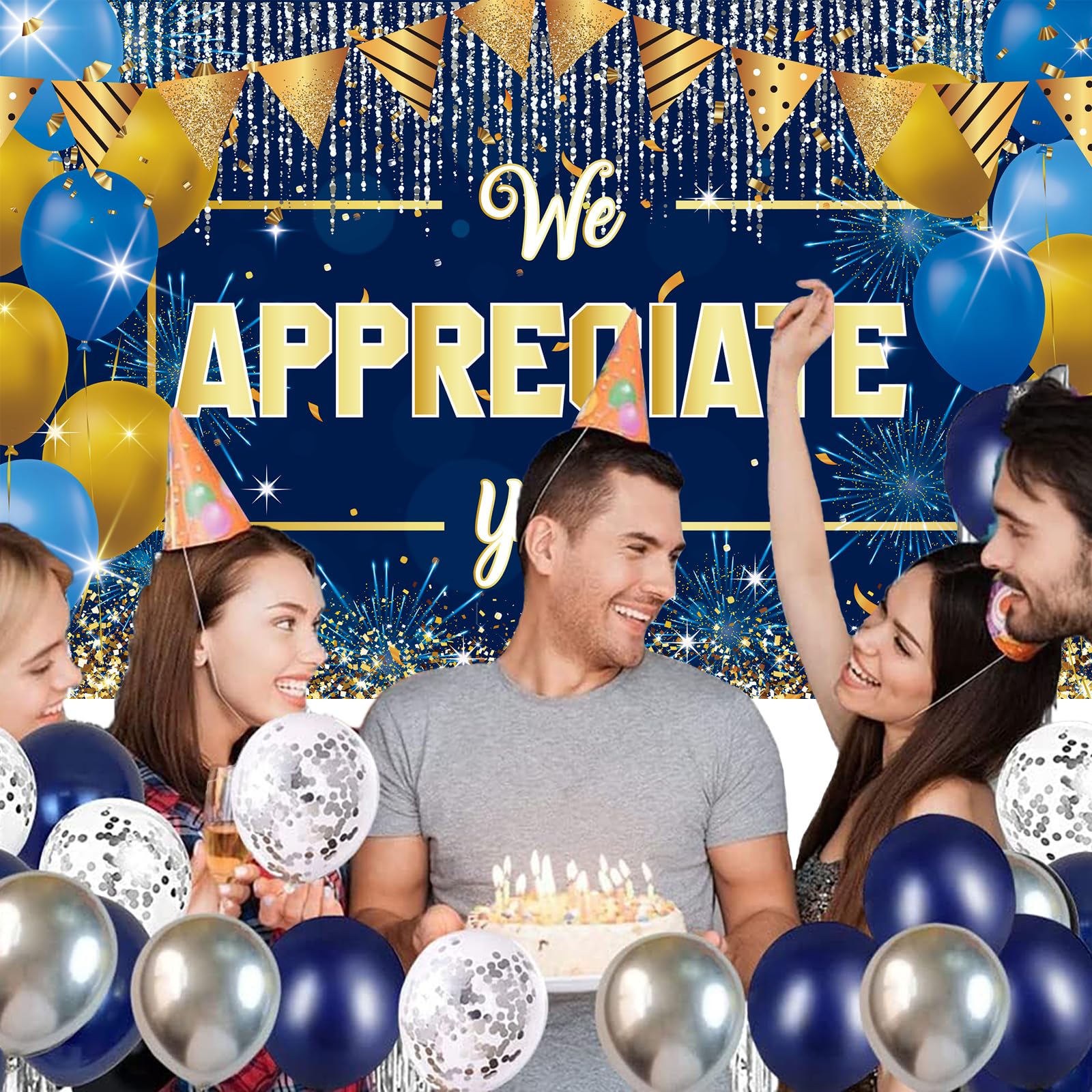 Thank You Banner We Appreciate You Banner Employee Appreciation Banner Decorations Teacher Volunteer Staff Pastor Graduation Nurses Gifts Thank You for All You Do Celebration Party Backdrop, 6 x 4 ft