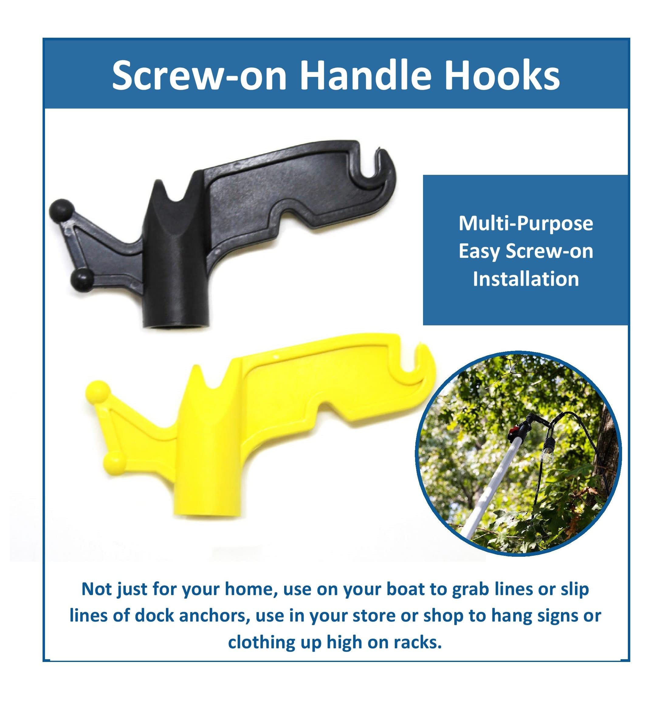 JSP Manufacturing Green & Red Plastic Utility Handy Hook - Screw On Pole Attachment Hook- 2 Kit