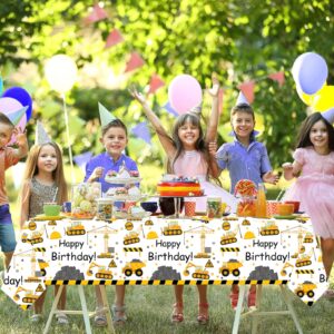 Letromp Construction Birthday Tablecloth Dump Truck Table Covers for Construction Theme Boys Baby Shower 1st 2nd 3rd 4th Bday Party Table Supplies Decorations