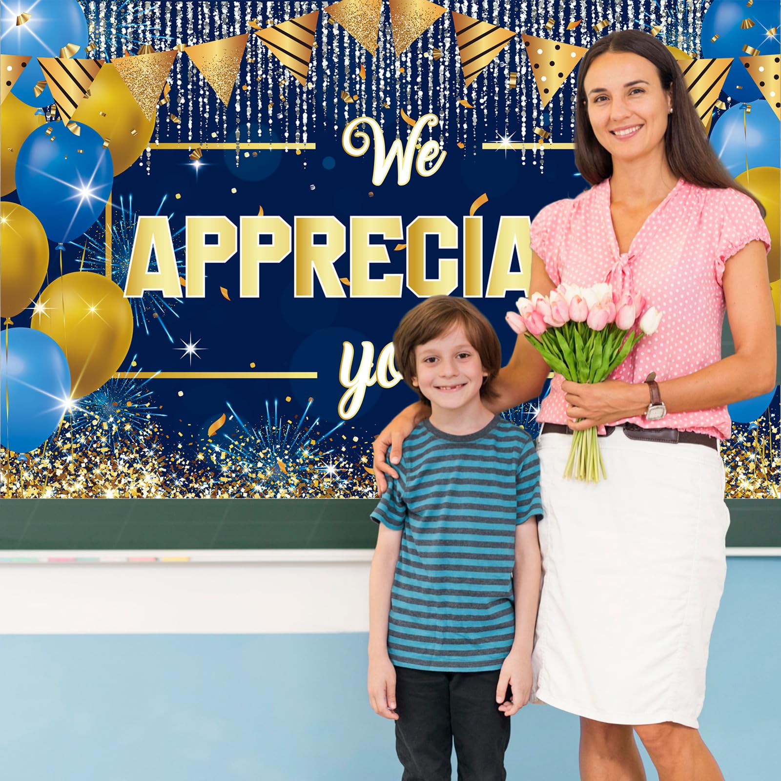 Thank You Banner We Appreciate You Banner Employee Appreciation Banner Decorations Teacher Volunteer Staff Pastor Graduation Nurses Gifts Thank You for All You Do Celebration Party Backdrop, 6 x 4 ft