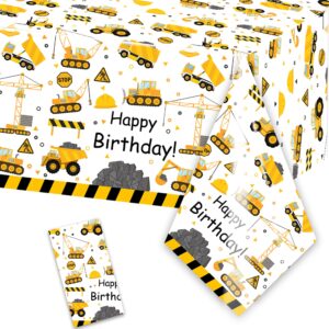 letromp construction birthday tablecloth dump truck table covers for construction theme boys baby shower 1st 2nd 3rd 4th bday party table supplies decorations