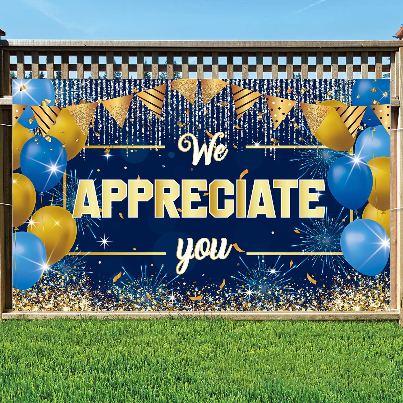 Thank You Banner We Appreciate You Banner Employee Appreciation Banner Decorations Teacher Volunteer Staff Pastor Graduation Nurses Gifts Thank You for All You Do Celebration Party Backdrop, 6 x 4 ft