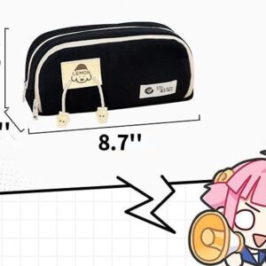 UNMULFC Large Pencil Pouch for Adult for Women Dog Puppy Multi-Pocket Y2K Kawaii Cute Aesthetic Case Box holder Estuche para lapices Organizer Mini Makeup Bag (black)