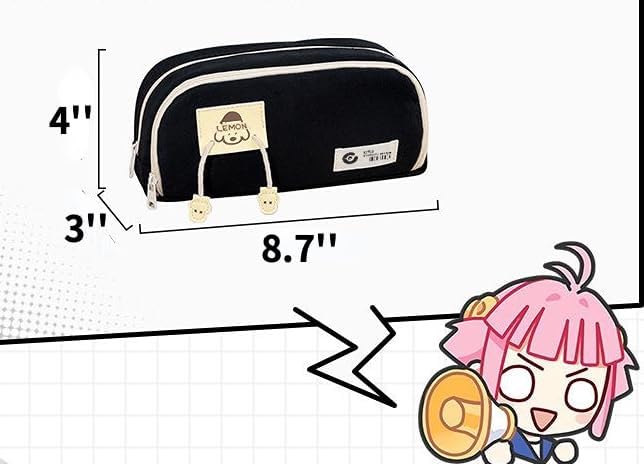 UNMULFC Large Pencil Pouch for Adult for Women Dog Puppy Multi-Pocket Y2K Kawaii Cute Aesthetic Case Box holder Estuche para lapices Organizer Mini Makeup Bag (black)