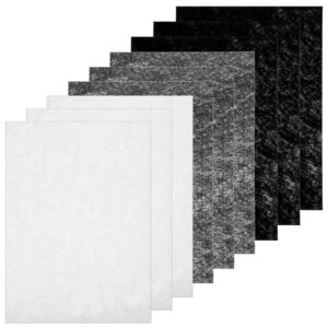 giantree 9 pcs felt fabric sheet for crafts, 11.8" x 7.9" soft craft felt fabric squares for sewing patchwork decoration embroidering book diy craft felt (black, gray, white)