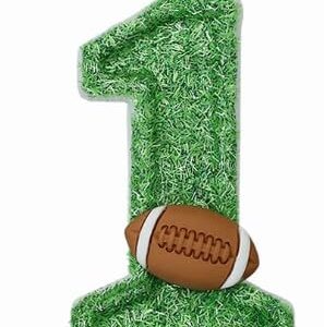 1Pc Green Football Birthday Number Candles for Cake Green Number 1 Candle 1st Football Cake Topper for Party Anniversary Decorations Use Safety and Easy,Specialty Candles