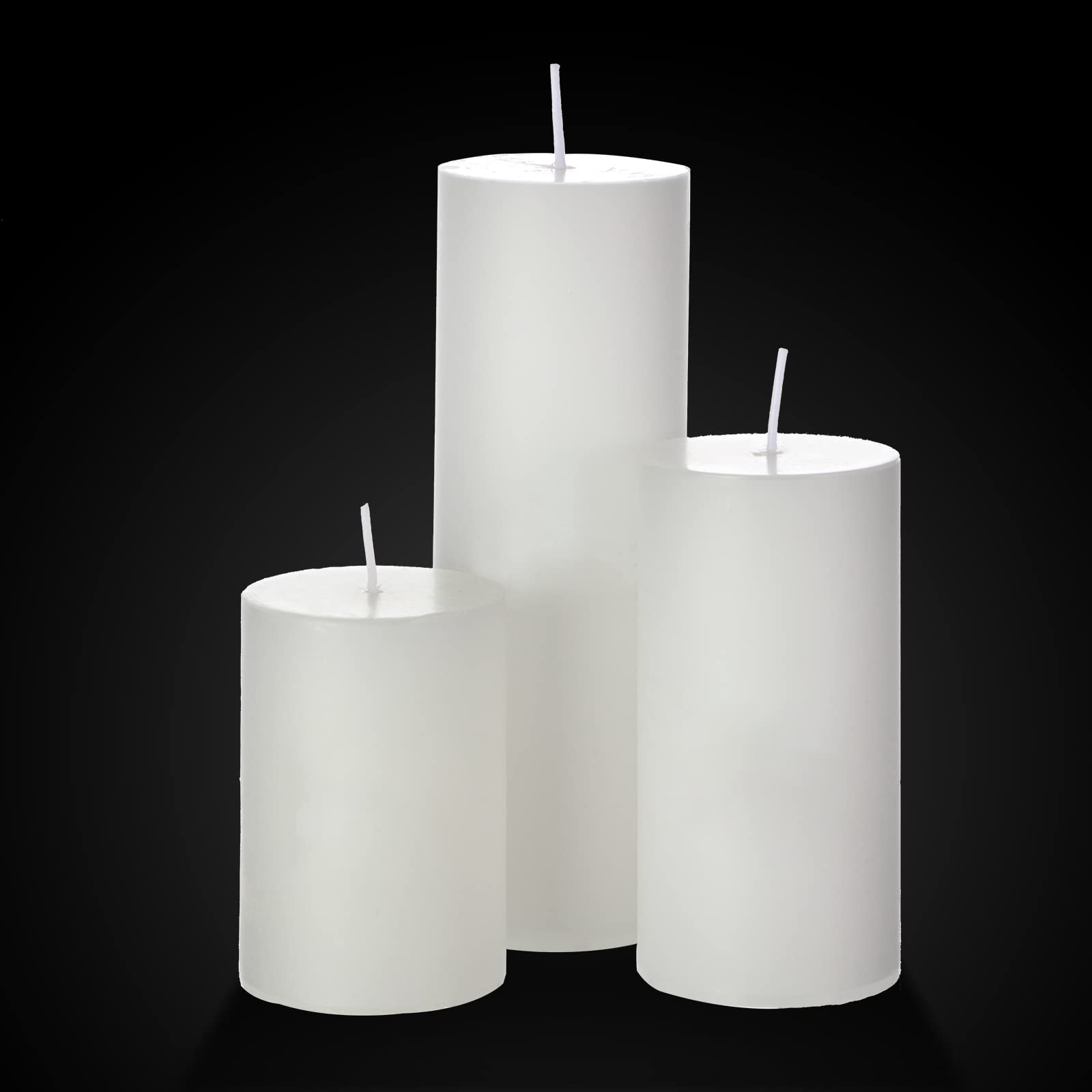 Shihanee 144 Pcs Pillar Candles and Glass Cylinder Vases Clear Cylinder Candle Holders for Slim Pillar Candles Table Decoration