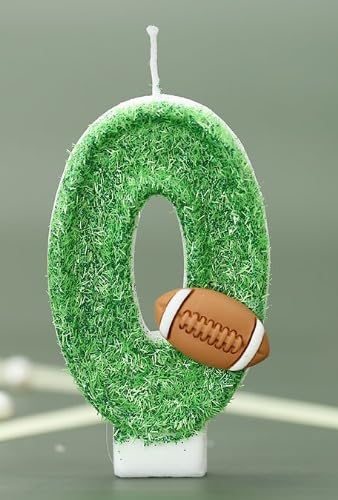 1Pc Green Football Birthday Number Candles for Cake Green Number 1 Candle 1st Football Cake Topper for Party Anniversary Decorations Use Safety and Easy,Specialty Candles