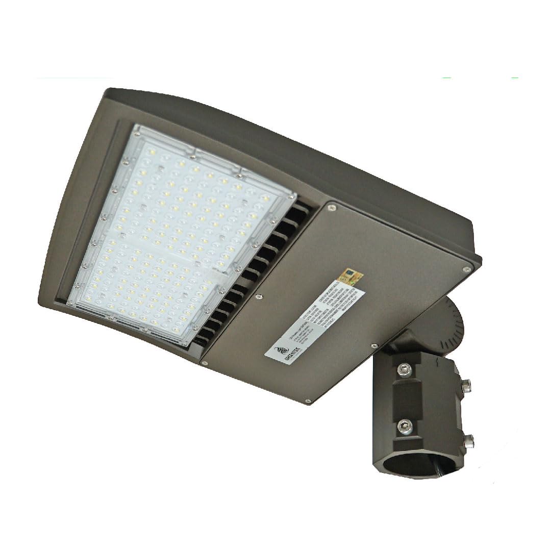 LED Street Light Fixtures - Outdoor Commercial Lights for Parking Lots, IP65 Weatherproof - UL & DLC Certified, (S-G07B - Bronze - Slip Fitter Mount, 100W (100-277V 5700K)