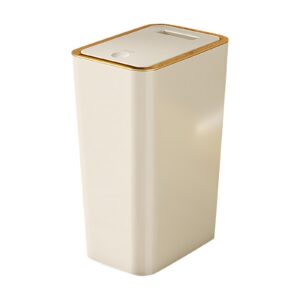 ieudns bathroom trash can with lid, press type wastebasket container, slim garbage can, garbage can for bedroom, toilet, office, rv, 10l