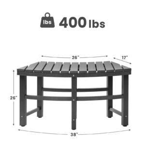 Display Riser Hot Tub Table for Outside 26" H, HDPE Spa Surround Bench, Weather Resistant Waterproof Outdoor Curved Pool Bench, Grey