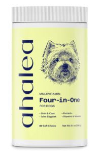 multivitamin treats for dogs - glucosamine chondroitin for joint support + digestive enzymes & probiotics - grain free dog vitamin for skin & coat + immune health - 60ct