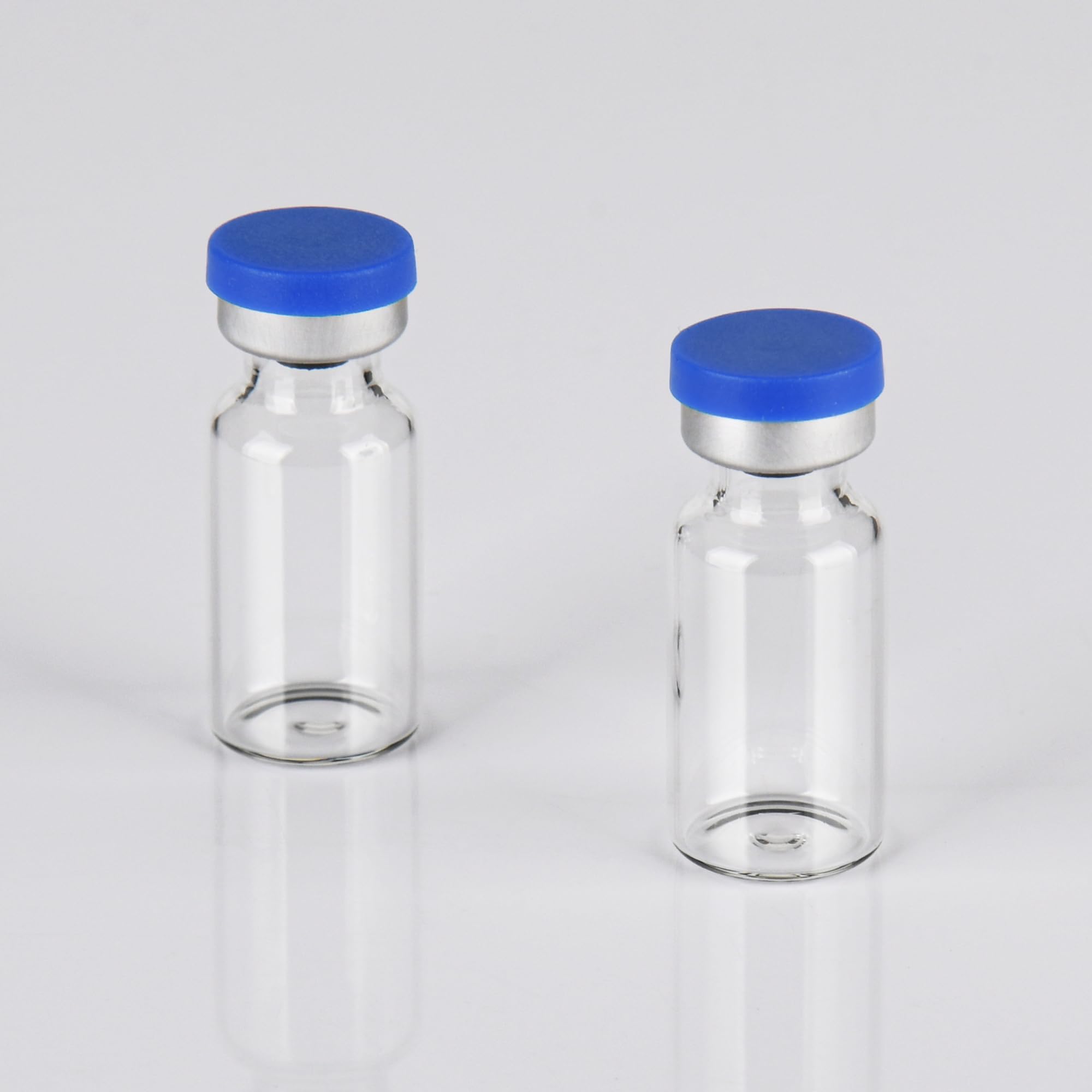 Sterile Empty Vials with Self Healing Injection Port,with Aluminum Plastic Cap，Sealed Empty Glass vials Vials (2ml 10pcs)