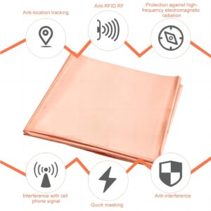 PAOBTEIY Copper EMF Protection Fabric Shielding RF & LF Electromagnetic Fields Anti Radiation Fabric Blocking (2, Gold, 39"x43")