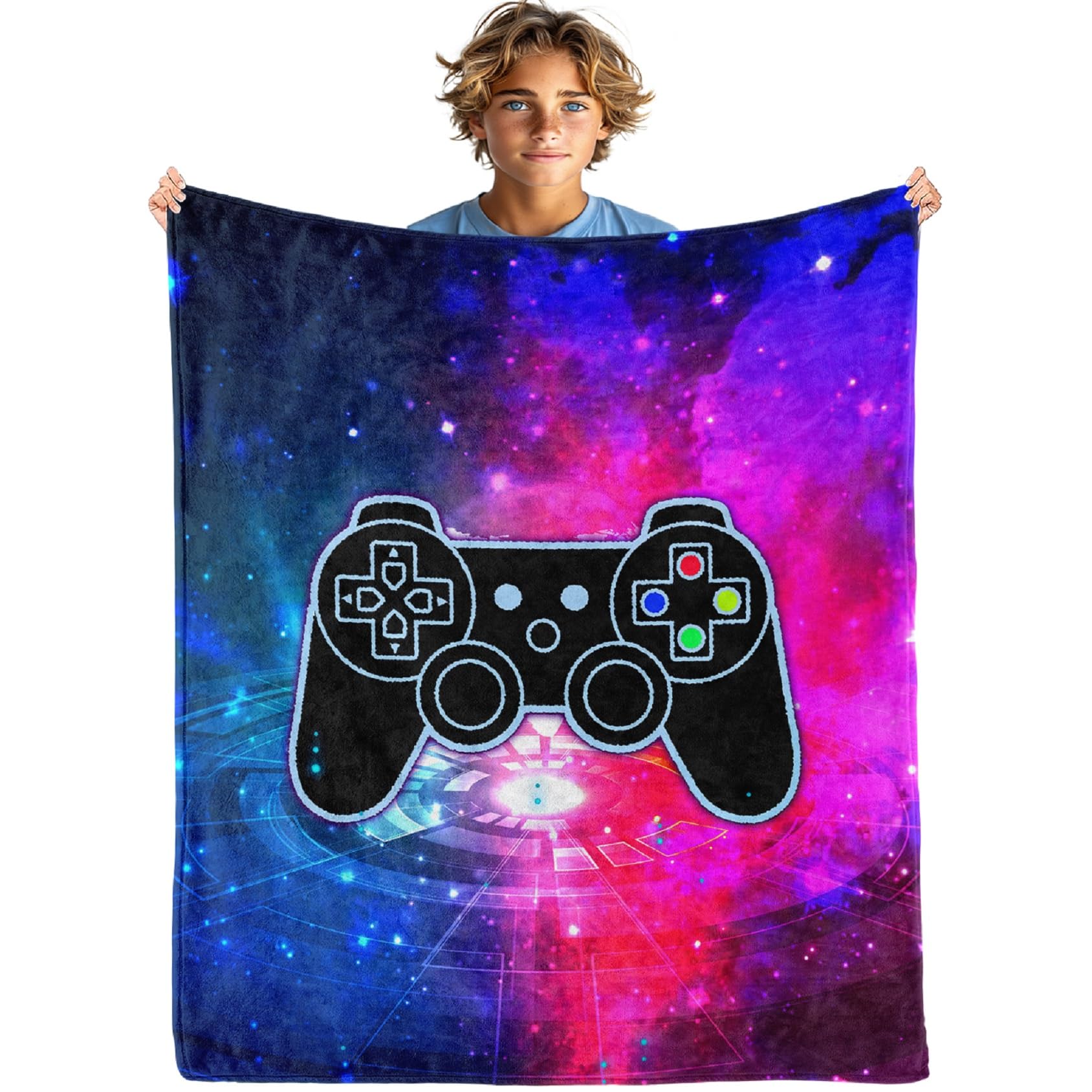 Jiospet Gamer Throw Blanket - Gaming Blanket Video Game Throw Blanket Gifts for Teen Boys Girls Game Blanket for Sofa Bedroom Gamer Room Decor, Throw Size 50" X 60"