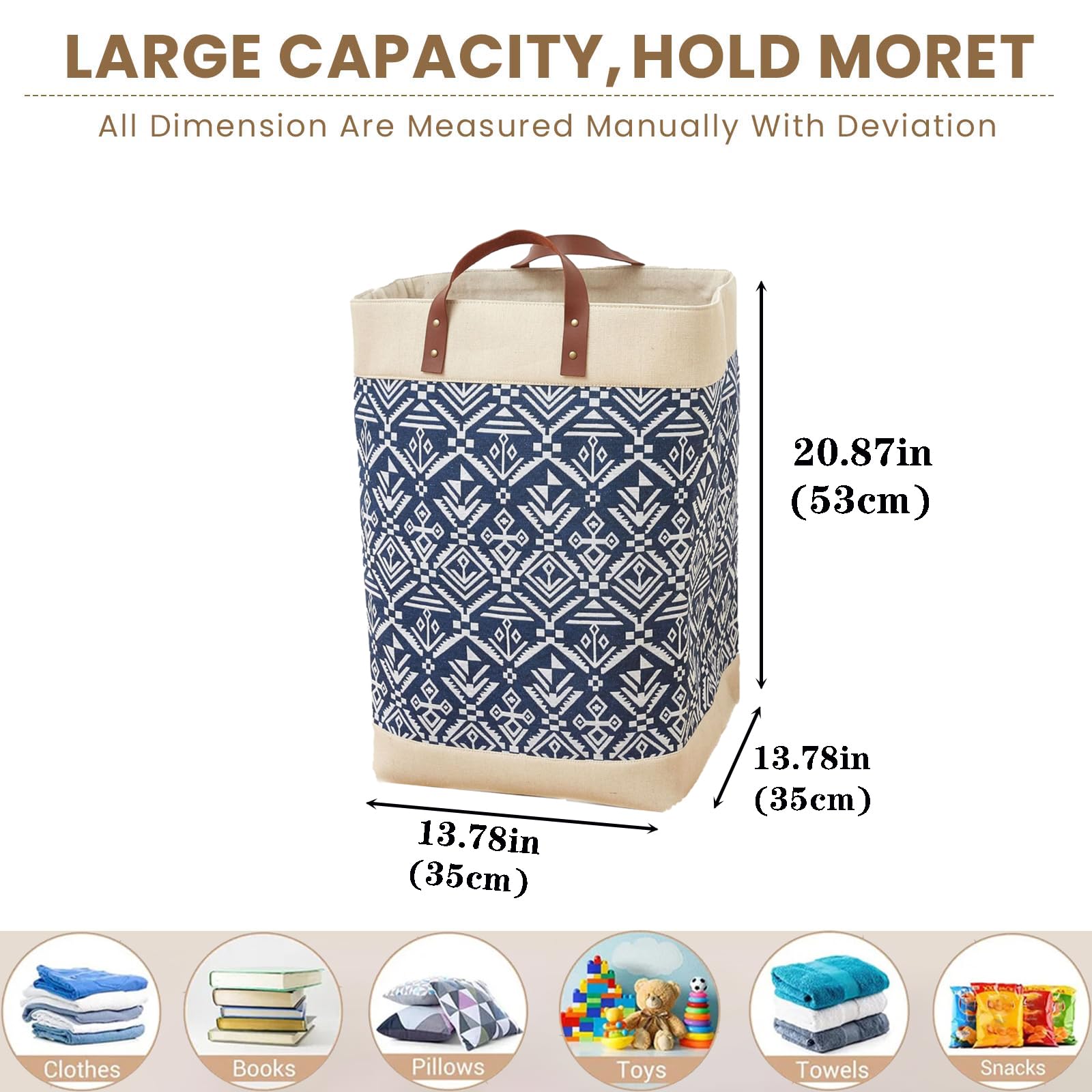 SXLZY Large Laundry Hamper,Collapsible Laundry Baskets,Laundry Baskets with Handles,Hampers for Bedroom Aesthetic, Toys, Clothing, Pillow sheets, Living room Decoration Basket