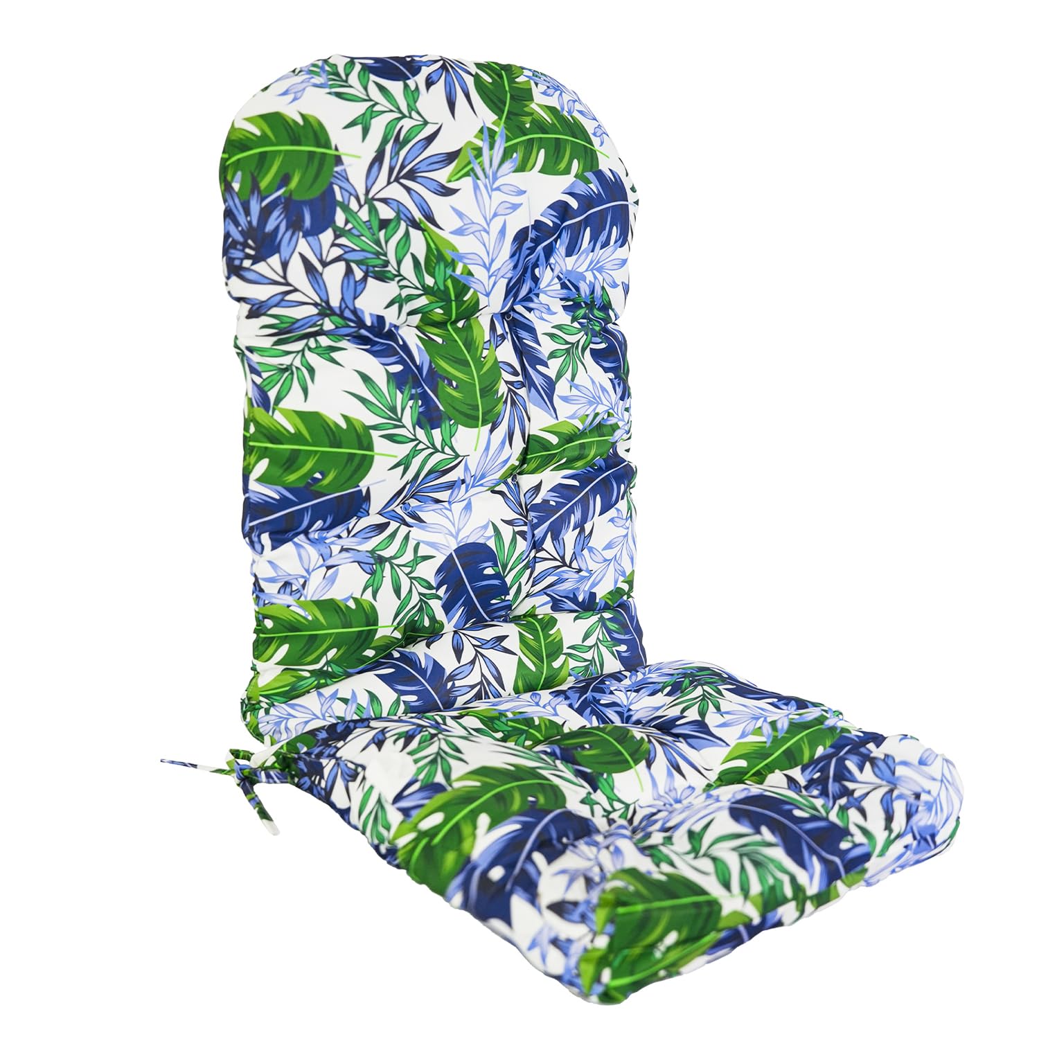 HPNSOTDR 1 Pack Fashions Outdoor 47 x 19 inch High Back Chair Cushion,Outdoor Chair Seat Cushion with Ties,Blue-Green Leaves