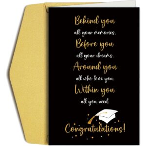 oamiolek graduation card for him her, congratulations card for men women, congrats card for son daughter sister brother, behind you before you within you card