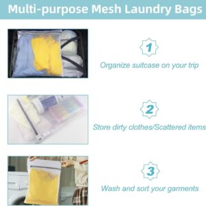 3Pcs Durable Fine Mesh Washer Bags For Delicate Clothes. Suitable For Full-size Washing Machines and Portable Washing Machines, 12 x 16 inches (XYD-9)