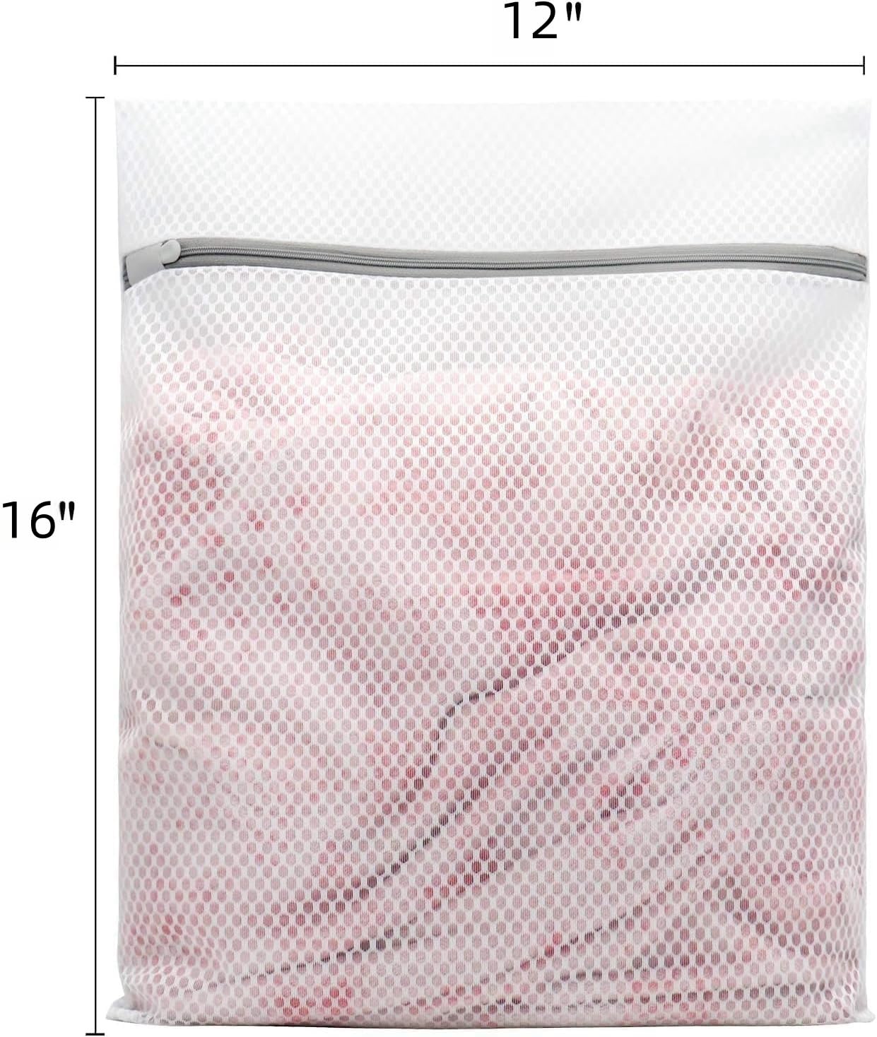 3Pcs Durable Fine Mesh Washer Bags For Delicate Clothes. Suitable For Full-size Washing Machines and Portable Washing Machines, 12 x 16 inches (XYD-9)