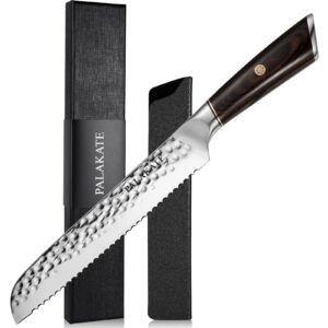 palakate bread knife, 8 inch bread knife for homemade bread, single side serrated knife