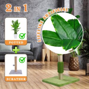 MeowHomm 40" Tall Cat Scratching Post,Cat Bird of Paradise Palm Tree for Indoor Cats with Natural Sisal Scratch Pole Hanging Sisal Ropes and Balls