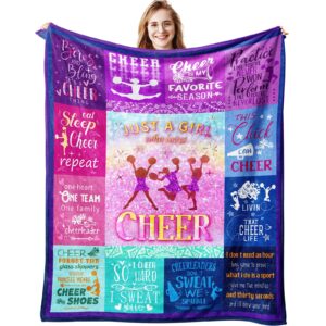 cheer gifts for girls cheerleader blanket ultra soft flannel cheerleading gifts throw blanket birthday gift ideas for teens kids 50"x40"