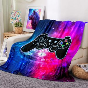 Jiospet Gamer Throw Blanket - Gaming Blanket Video Game Throw Blanket Gifts for Teen Boys Girls Game Blanket for Sofa Bedroom Gamer Room Decor, Throw Size 50" X 60"