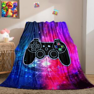 Jiospet Gamer Throw Blanket - Gaming Blanket Video Game Throw Blanket Gifts for Teen Boys Girls Game Blanket for Sofa Bedroom Gamer Room Decor, Throw Size 50" X 60"