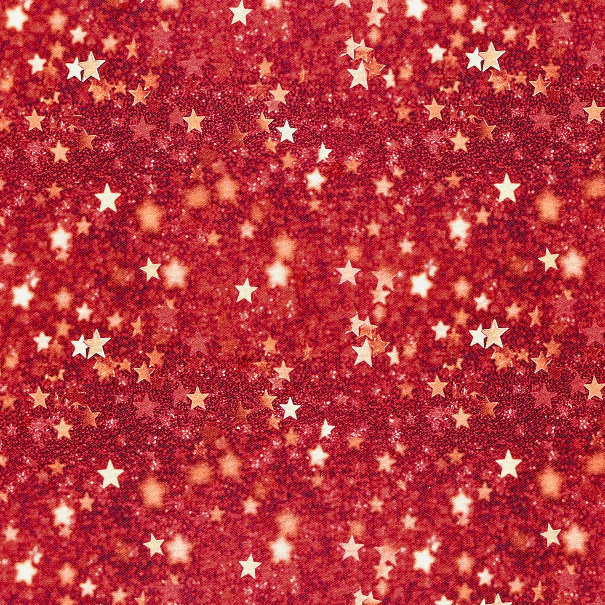 Mook Fabrics Cotton 2024 Christmas Festive Stars, Red Cut by The Yard