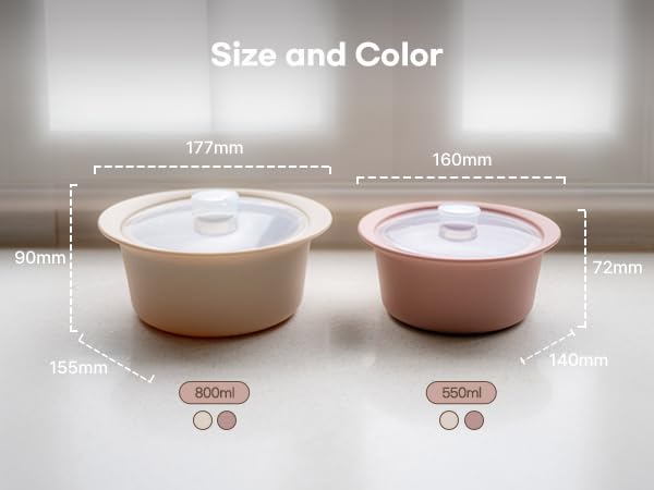 AGUARD MOMOBIN Microwave Silicone Steamer for Baby Food, Dishwasher & Oven Safe to 482°F, Easy Clean, Korea Made (Terracotta Rose, 27.1oz (800ml))