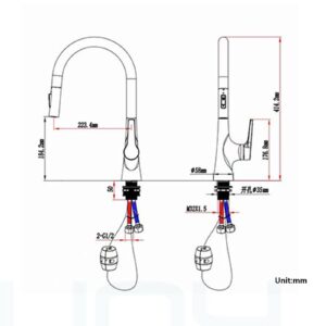 LCARY Pull Out Kitchen Faucet, High Arc 360° Swivel Kitchen Sink Faucet with Dual Function Pull Down Sprayer, Solid Brass Single Handle Hot and Cold Water Mixer Tap