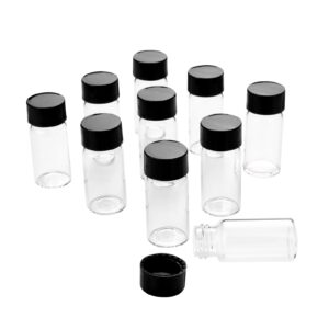 encyclopediaconsumables 10pcs, 5ml transparent glass liquid sample bottle with screw cap, empty refillable travel glass essential oil bottle, storage and testing small bottle container (10)