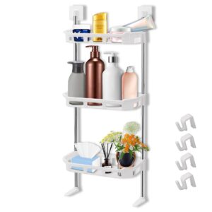 gesura over toilet storage rack self adhesive toilet shelf bathroom organizer shelf above toilet shelf bathroom storage bathroom shelves over toilet laundry shelf above toilet shelf, 3 tier white