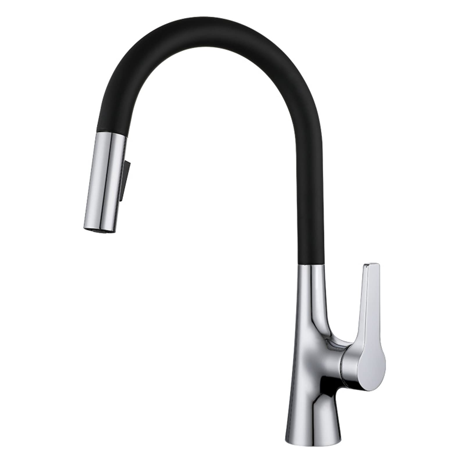 LCARY Pull Out Kitchen Faucet, High Arc 360° Swivel Kitchen Sink Faucet with Dual Function Pull Down Sprayer, Solid Brass Single Handle Hot and Cold Water Mixer Tap