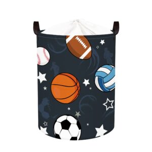 clastyle 63l large sport balls kid laundry hamper with handle for boy collapsible clothes toy storage basket with lid for bedroom bathroom nursery